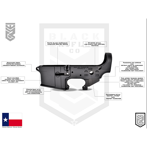 Black Rifle Company Law-1 “m-16” Fire Control Pocket Stripped Lower ...